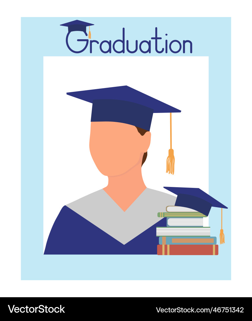 Frame for graduation photo booth props graduate Vector Image