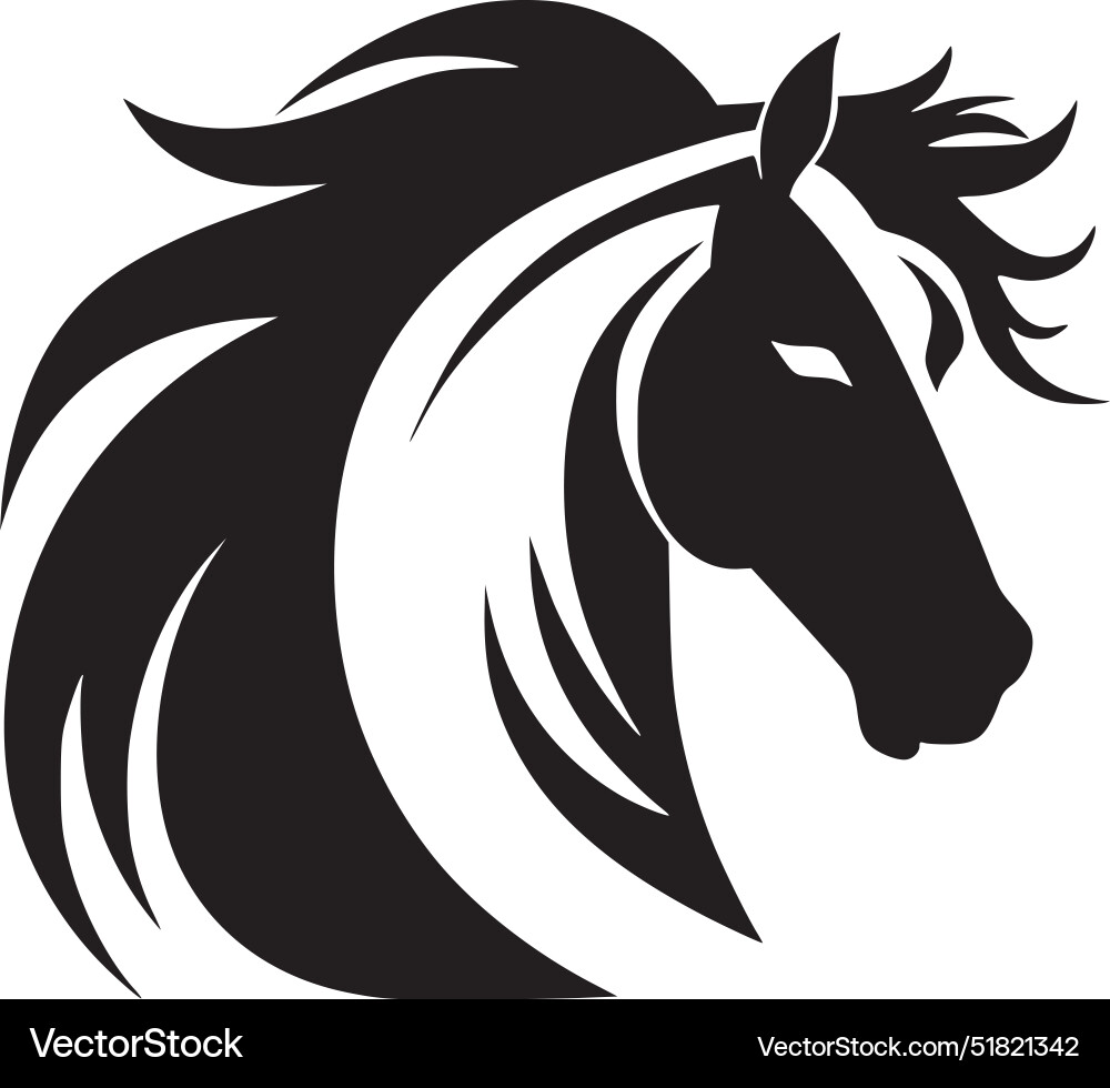 Horse - black and white Royalty Free Vector Image