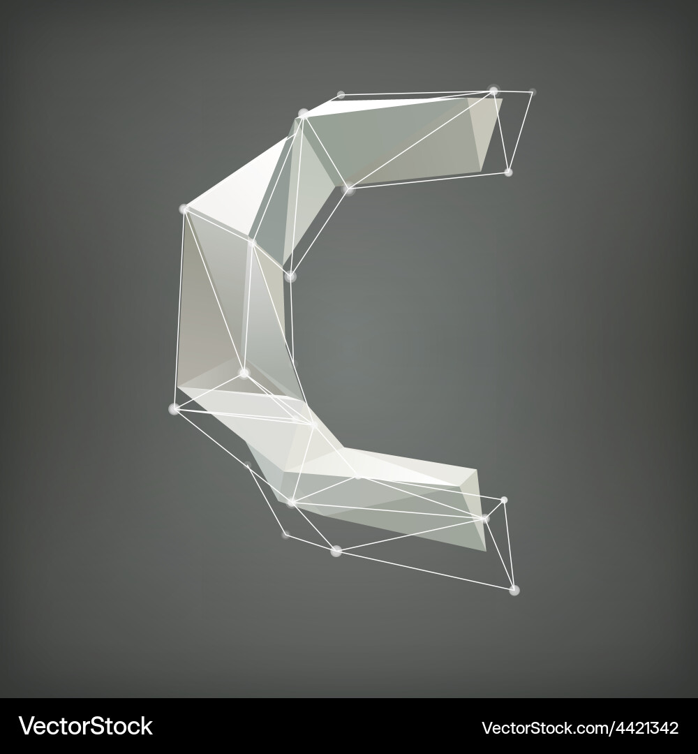 Low poly alphabet letter Royalty Free Vector Image