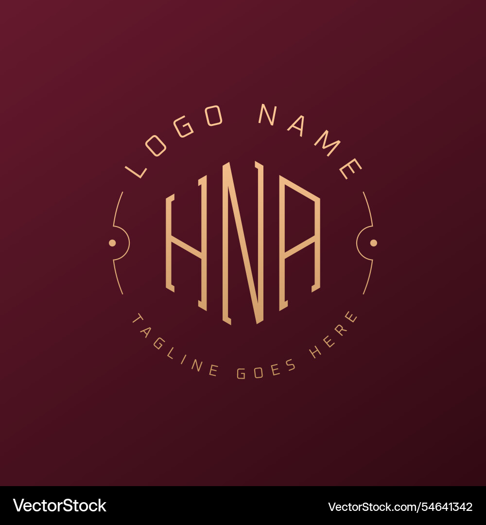 Luxury hna logo design elegant letter Royalty Free Vector