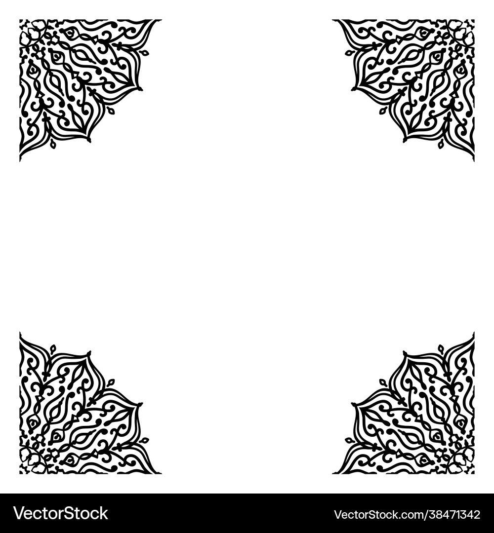 Mandala pattern corner Royalty Free Vector Image