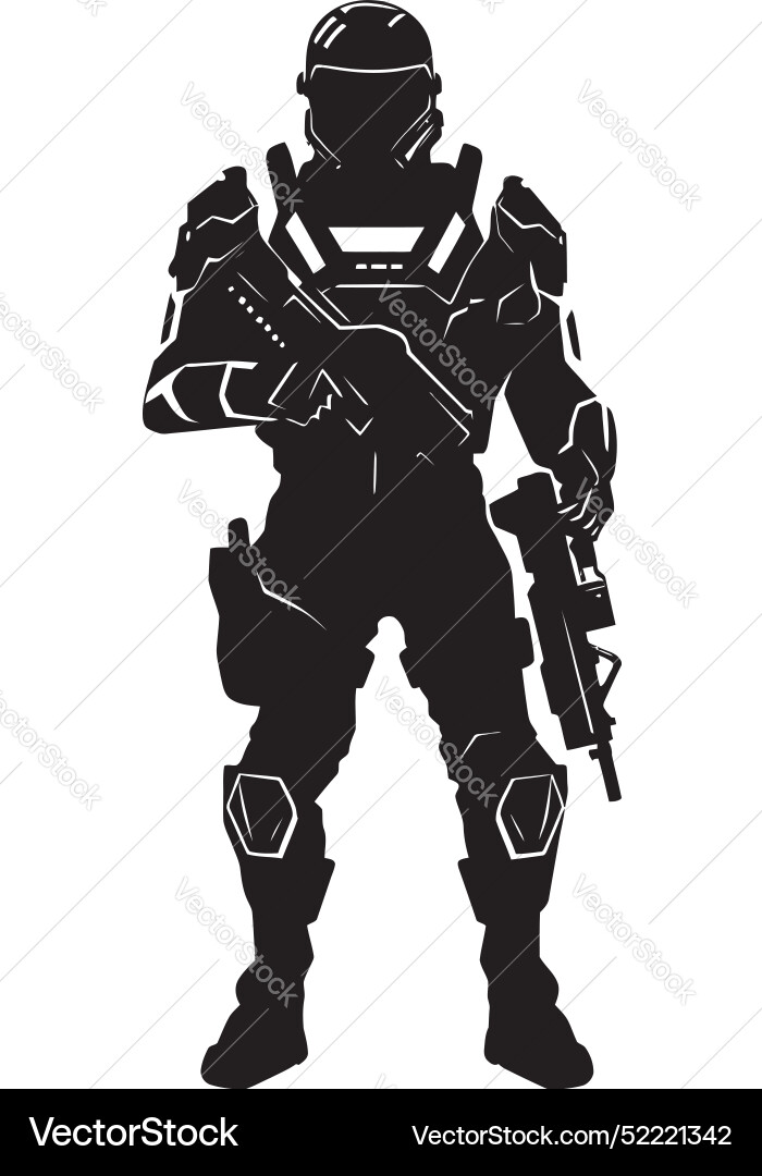 Quantumguard futuristische Waffe Logo Techblade Vektorbild