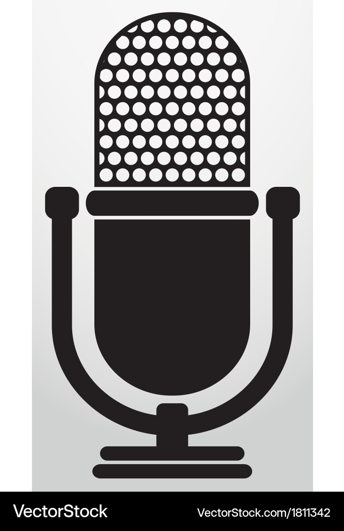 Retro microphone icon Royalty Free Vector Image