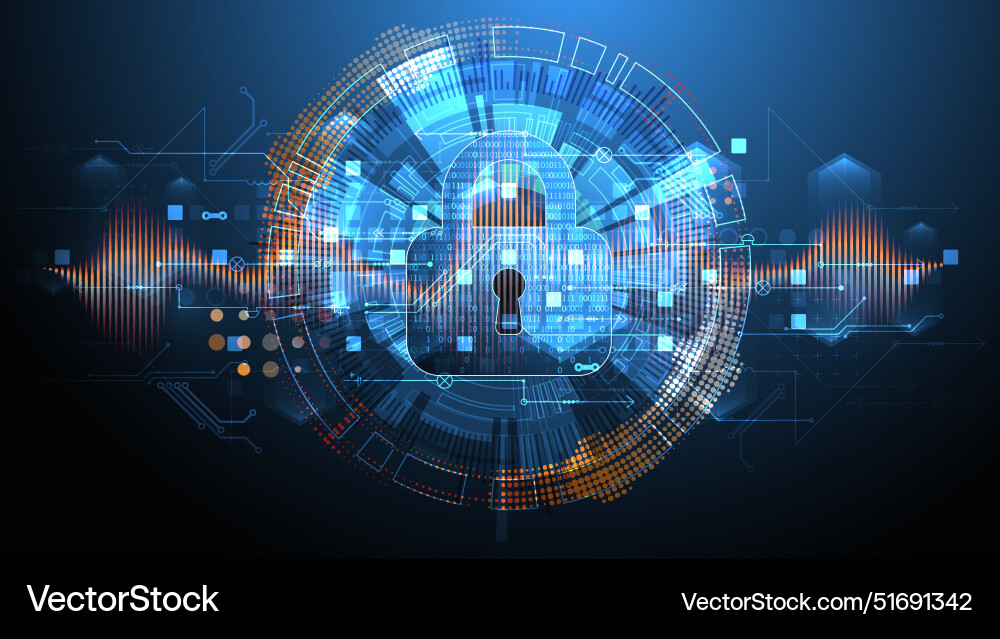 Secure digital background virtual confidential Vector Image