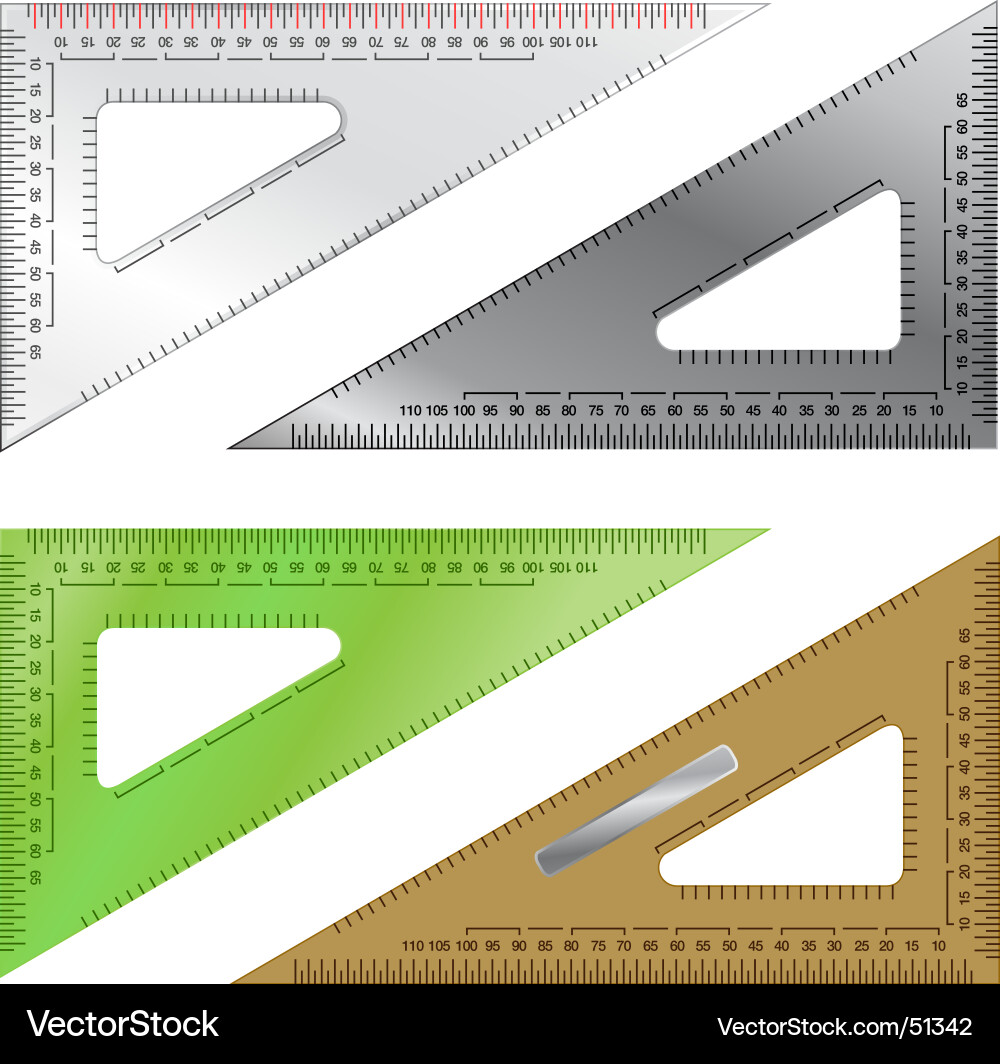 Set of drafting triangles Royalty Free Vector Image