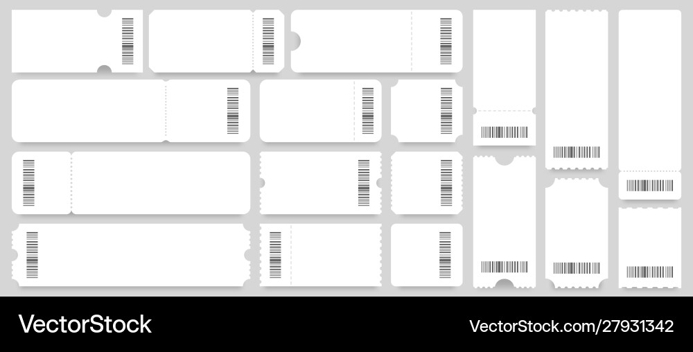 Ticket or coupon template empty white tickets Vector Image
