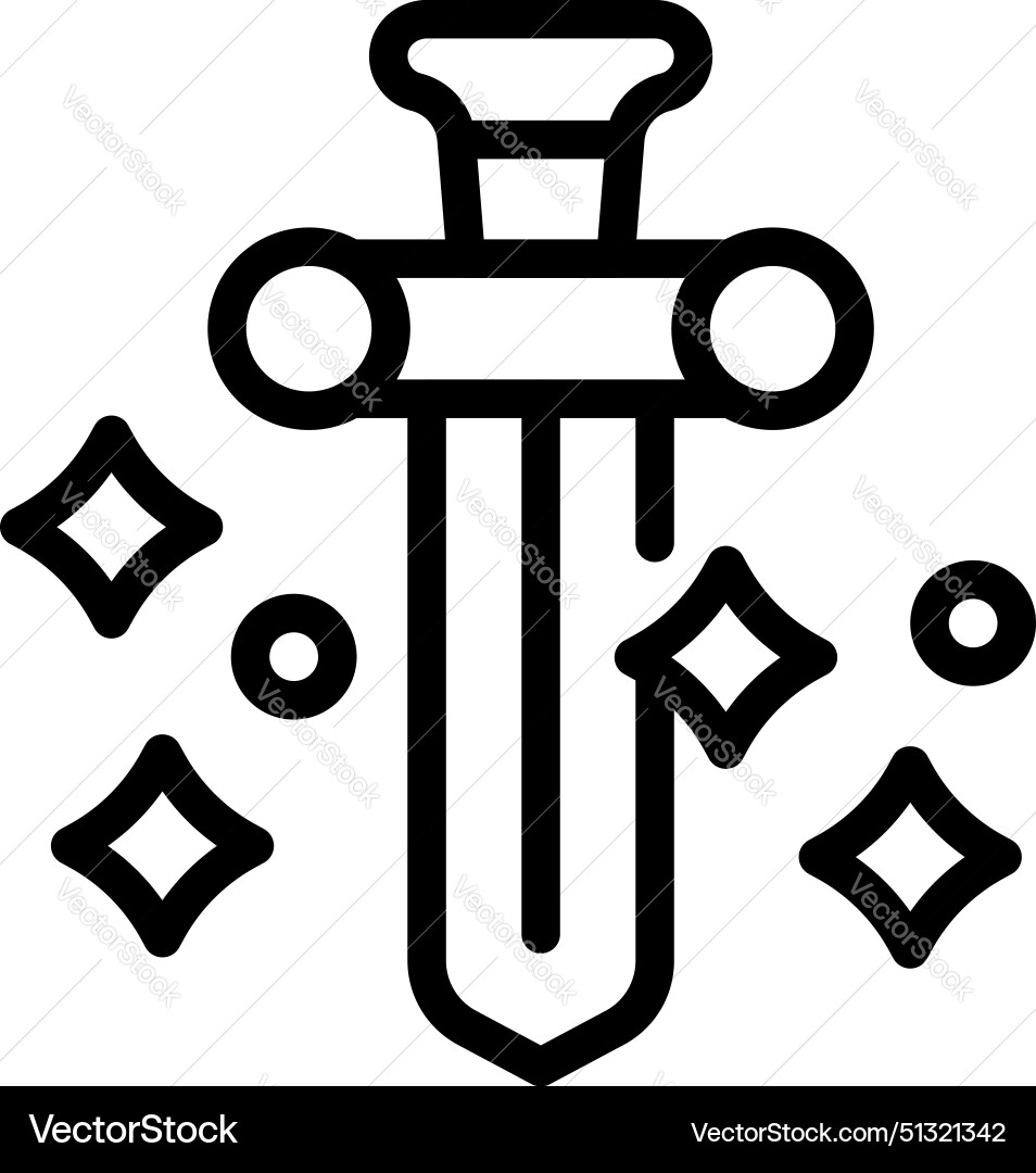 Viking sword icon outline history iceland Vector Image