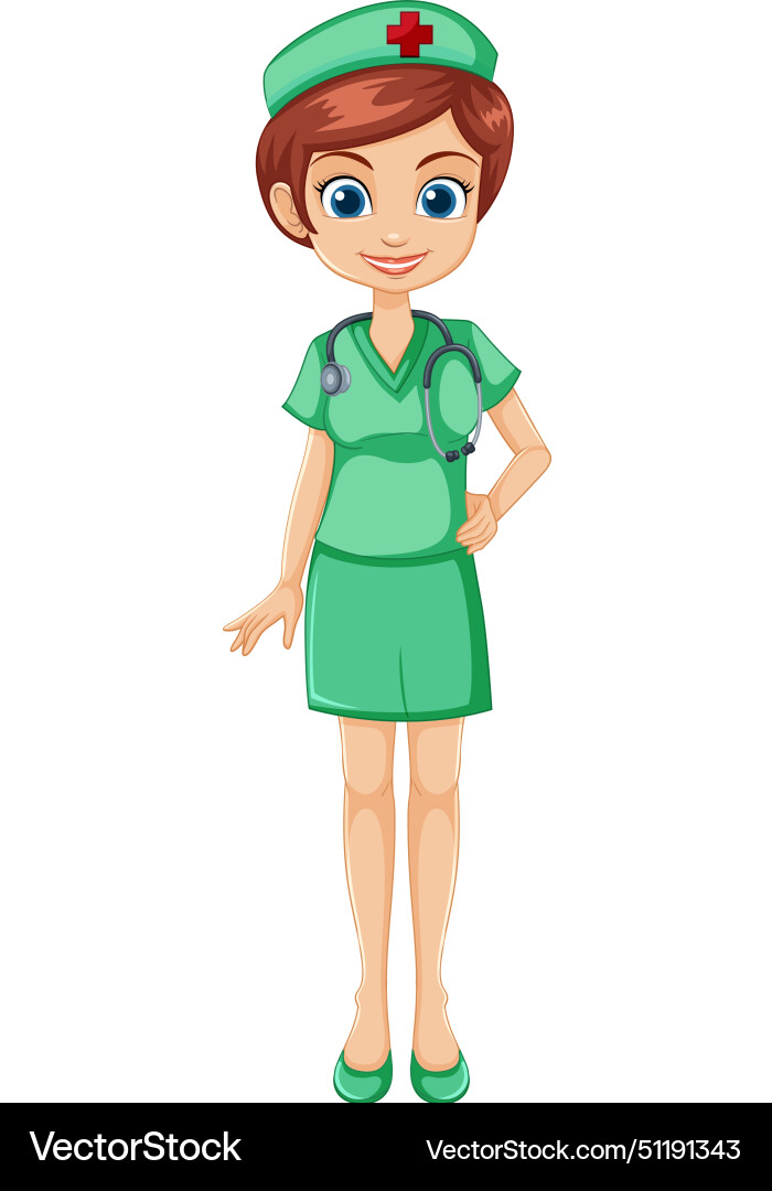 A smiling female nurse Royalty Free Vector Image