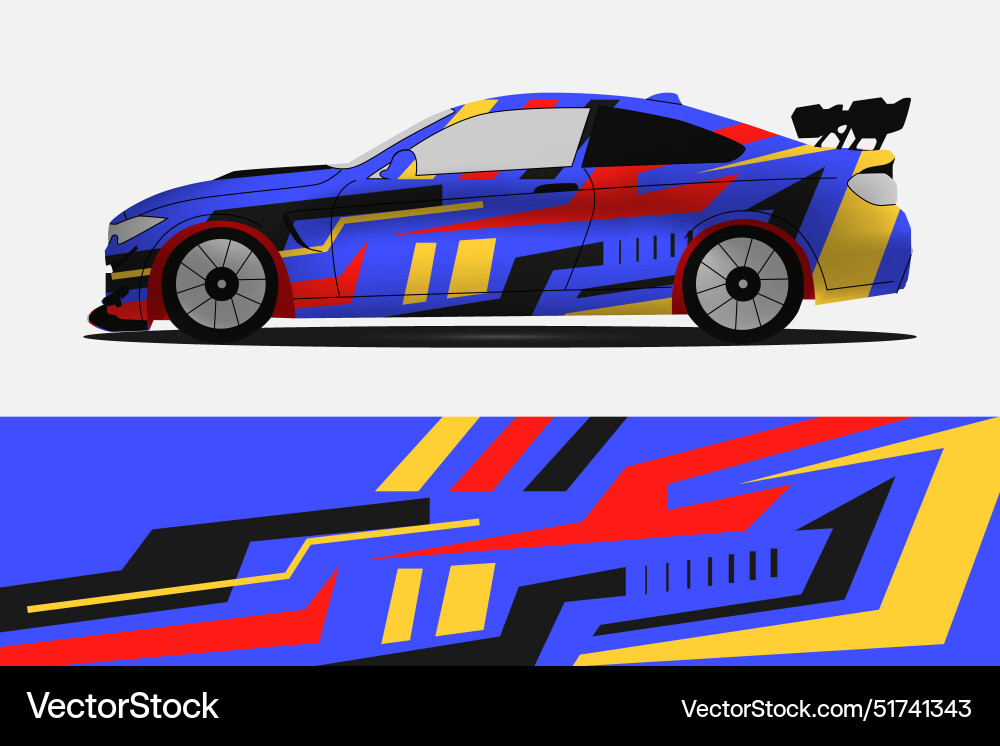 Car wrap decal abstract stripe graphic design Vector Image