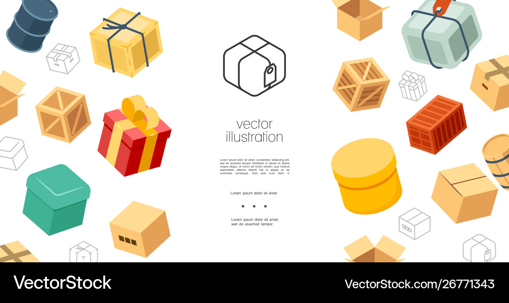 Colorful packaging elements concept Royalty Free Vector