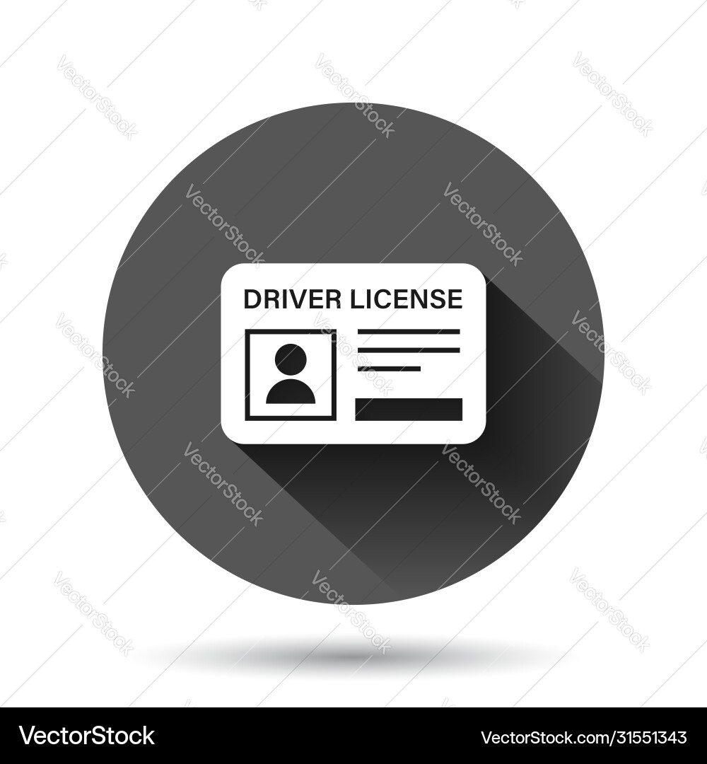 Driver license icon in flat style id card Vector Image