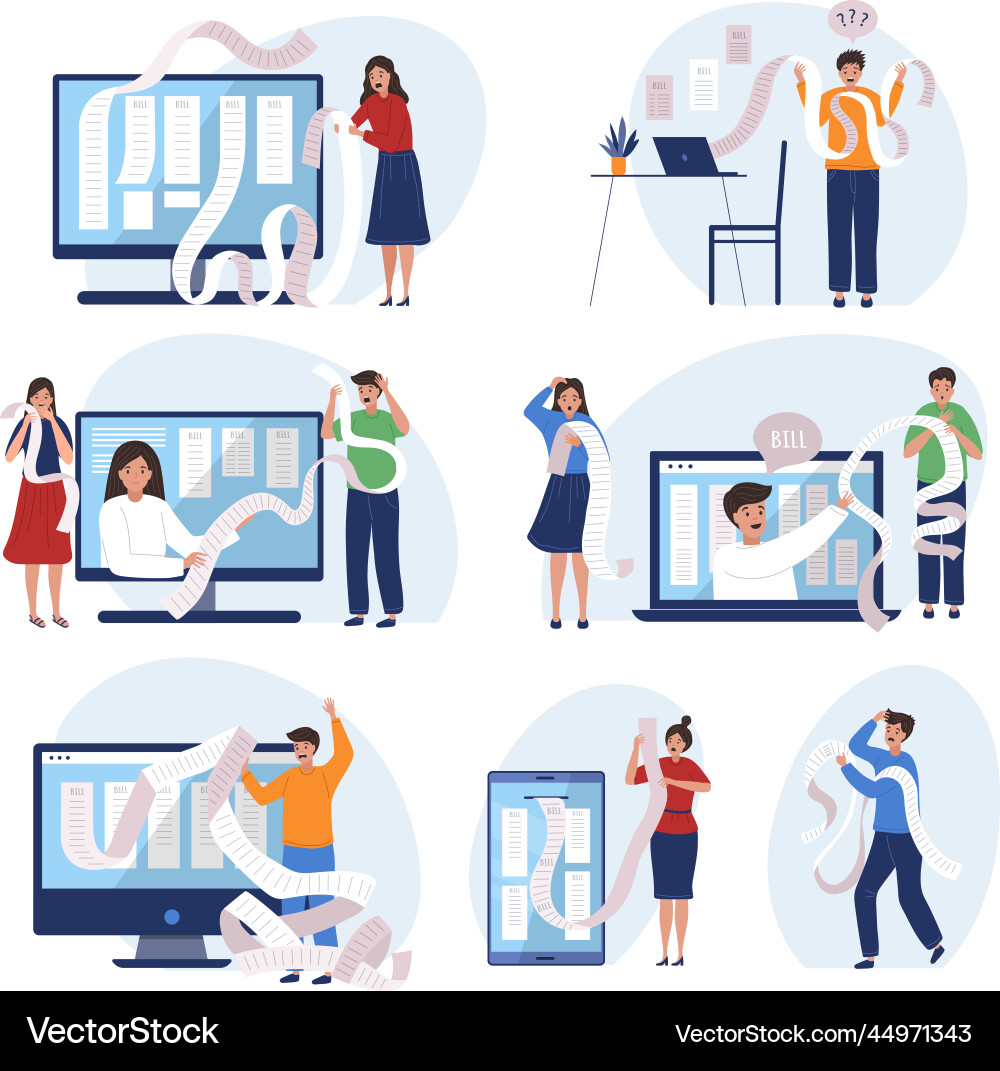 Finance billing people tax payment Royalty Free Vector Image