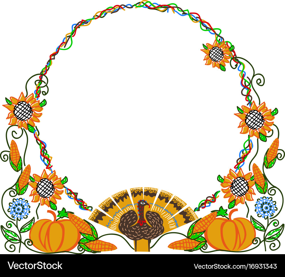Happy thanksgiving frame Royalty Free Vector Image