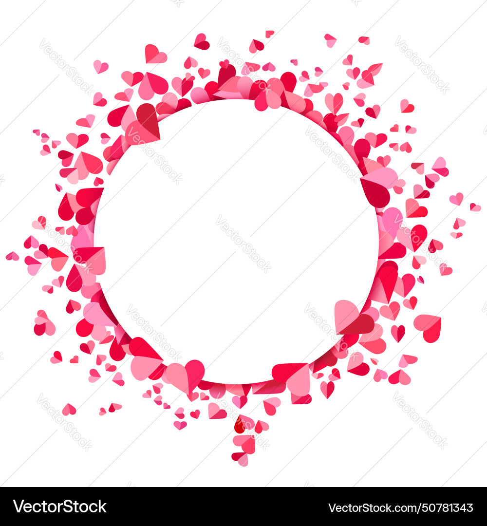 Hearts round frame Royalty Free Vector Image - VectorStock