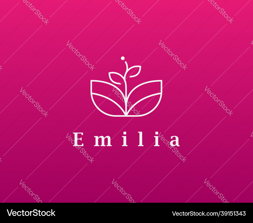 Logo name emilia usable design for private Vector Image