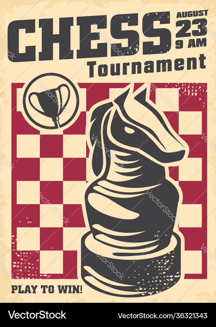 Promo poster design for chess tournament Vector Image