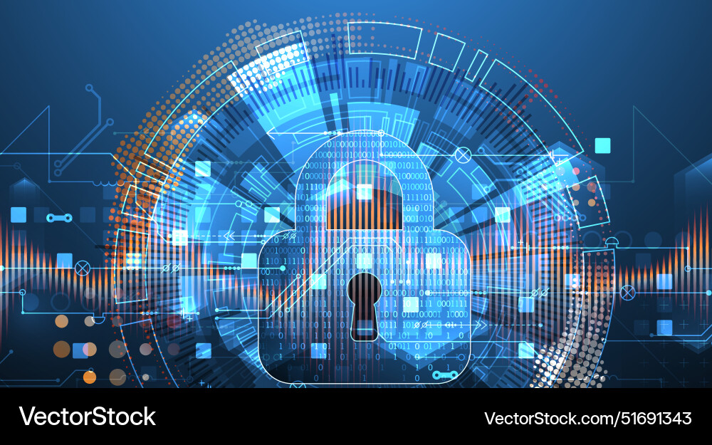 Secure digital background virtual confidential Vector Image