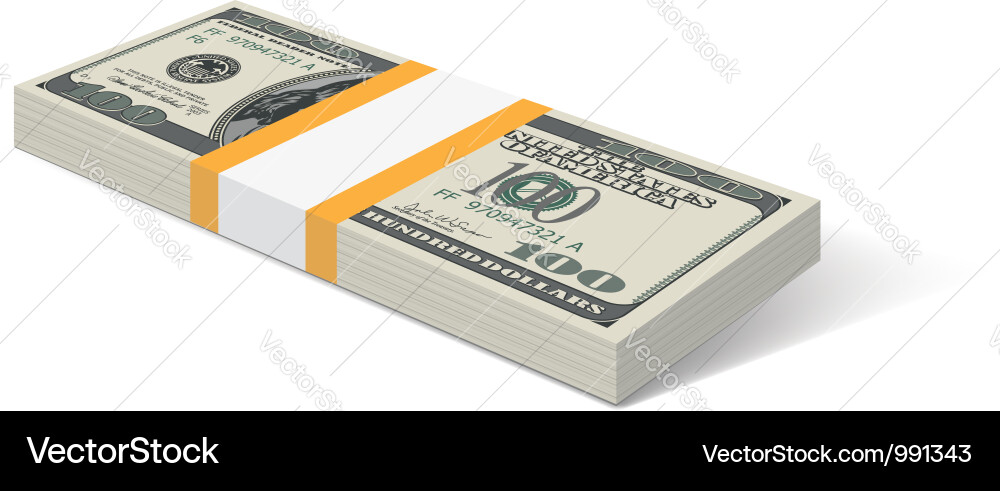 Stack of dollars Royalty Free Vector Image - VectorStock