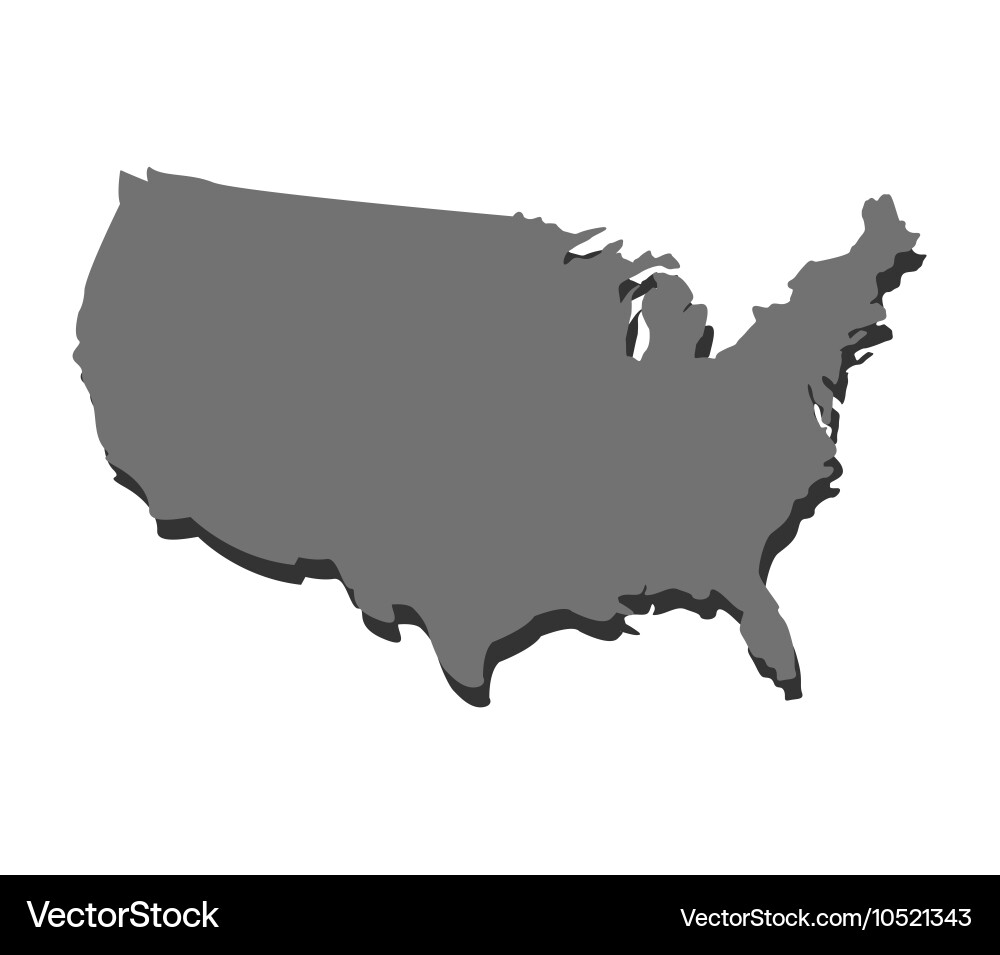 United States Map Outline Royalty Free Vector Image