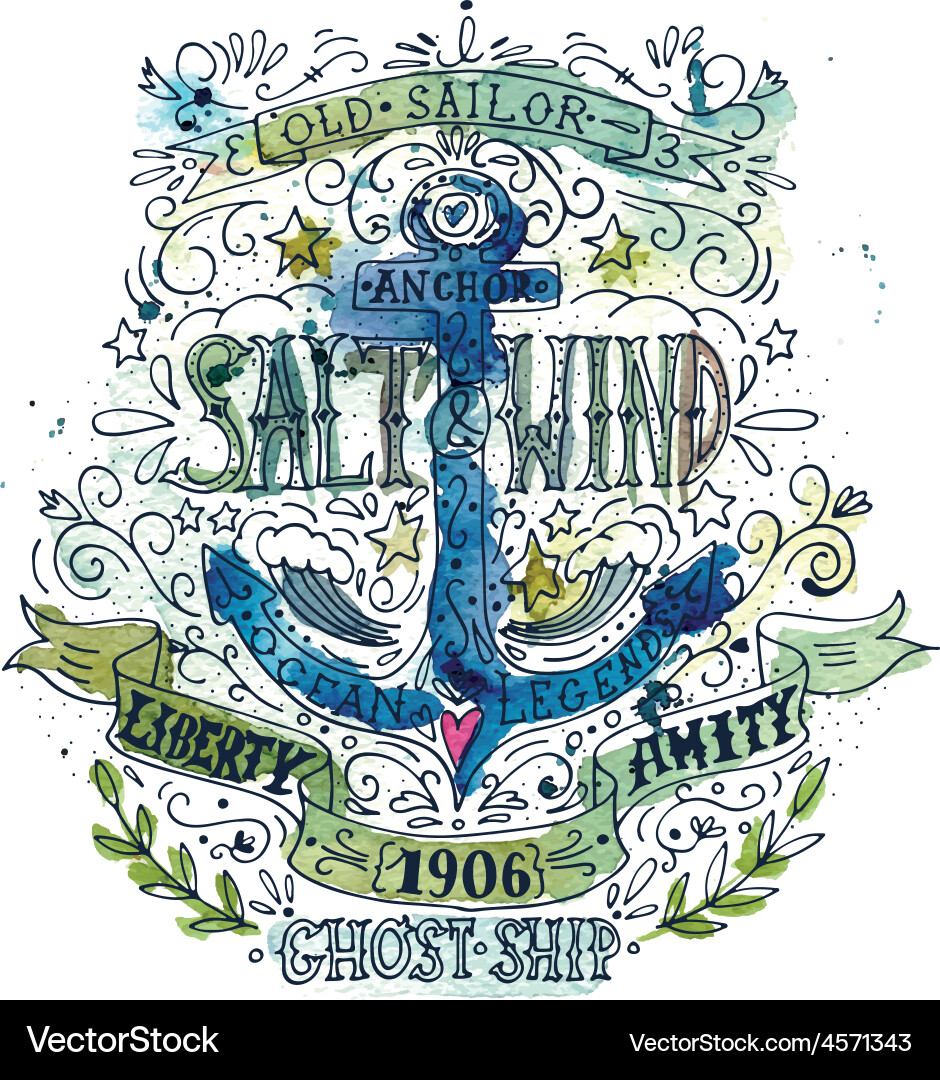 Vintage Nautical Anchor Label Royalty Free Vector Image