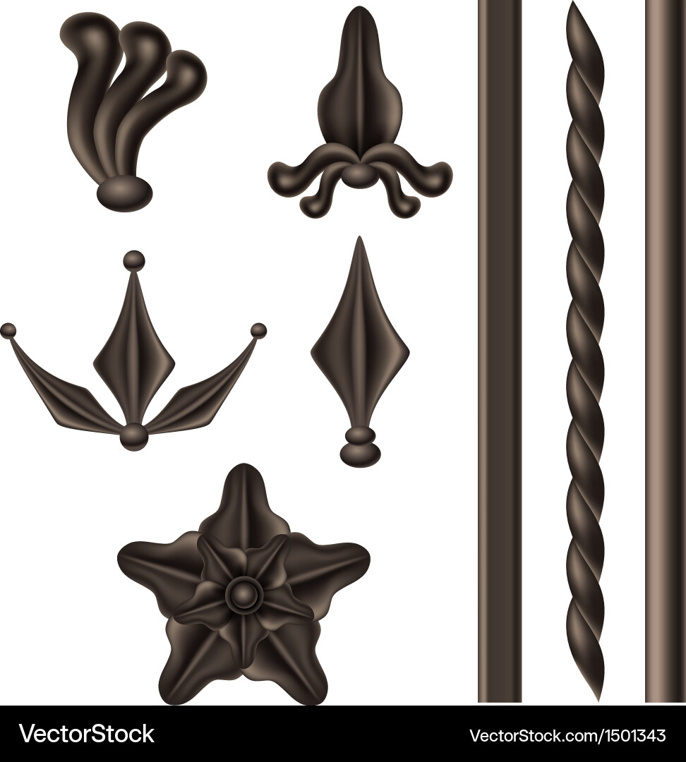 Wrought iron element set Royalty Free Vector Image