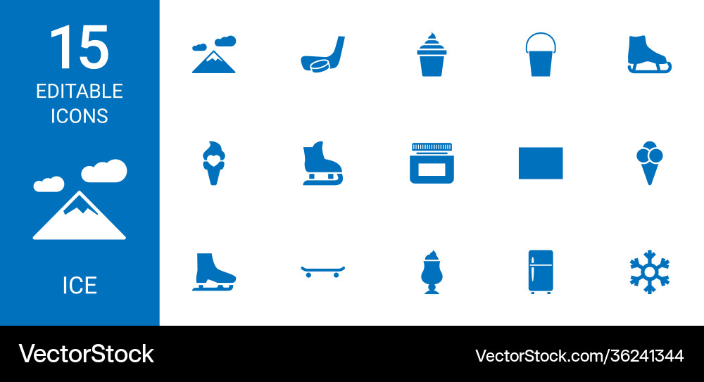 15 ice icons Royalty Free Vector Image - VectorStock