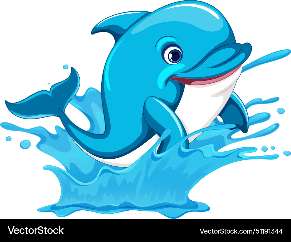 A happy dolphin jumping Royalty Free Vector Image
