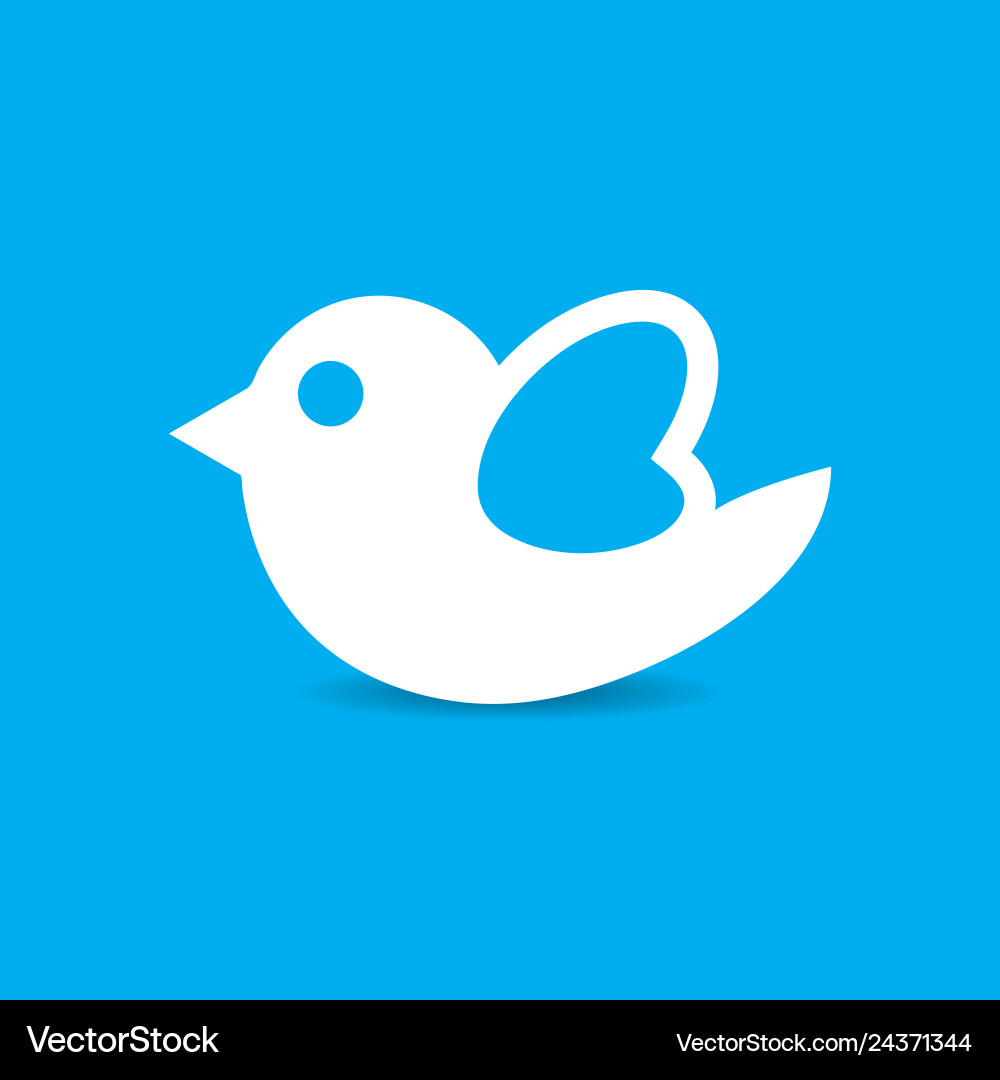 Bird icon with shadow Royalty Free Vector Image