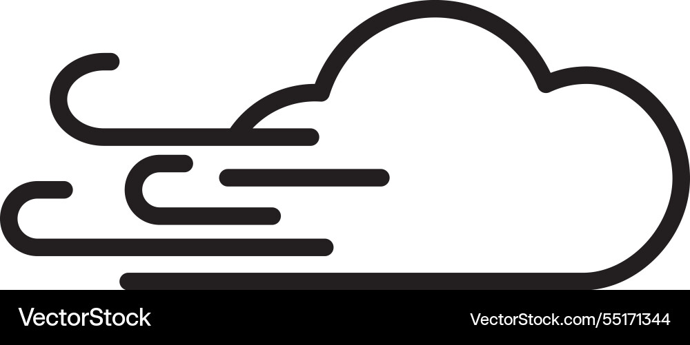 Cloud with strong wind icon Royalty Free Vector Image