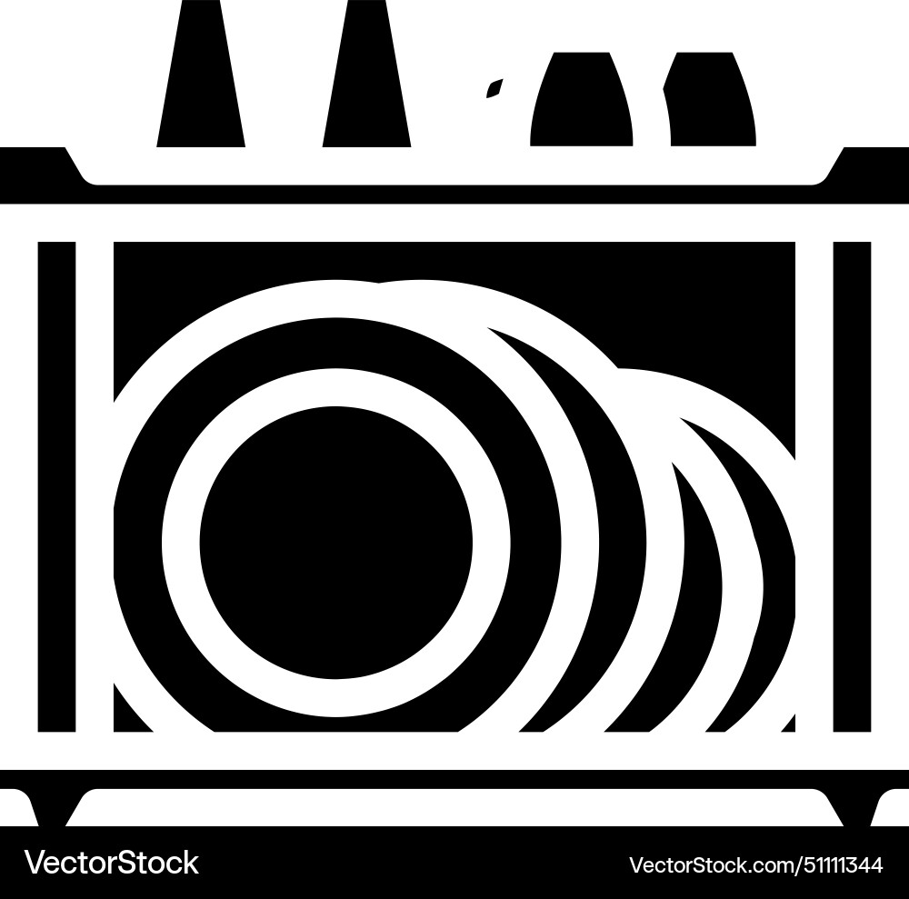 Dish rack restaurant equipment glyph icon Vector Image