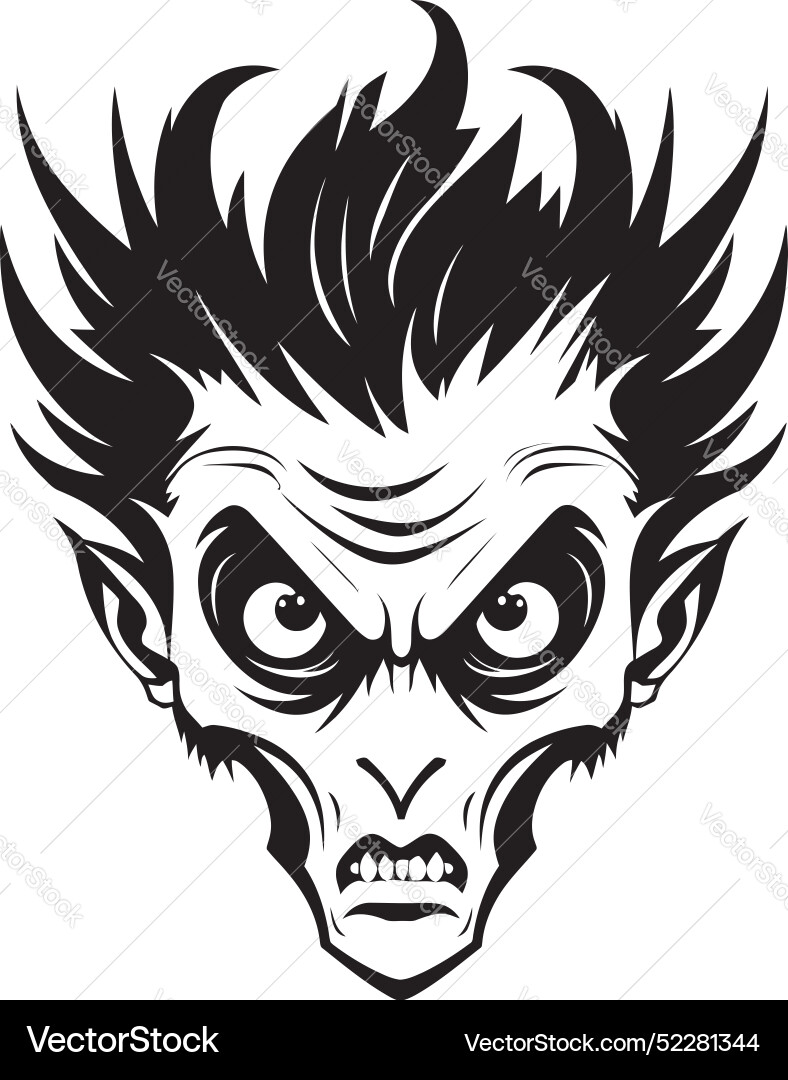 Ethereal enigma creepy witch monster icon veiled Vector Image