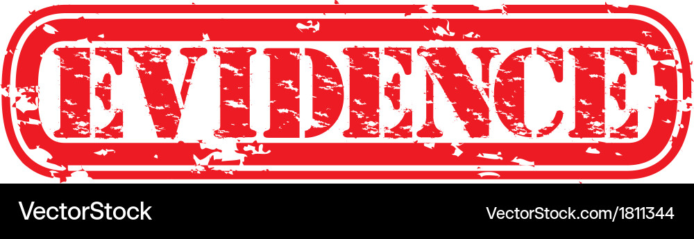 Evidence grunge rubber stamp Royalty Free Vector Image