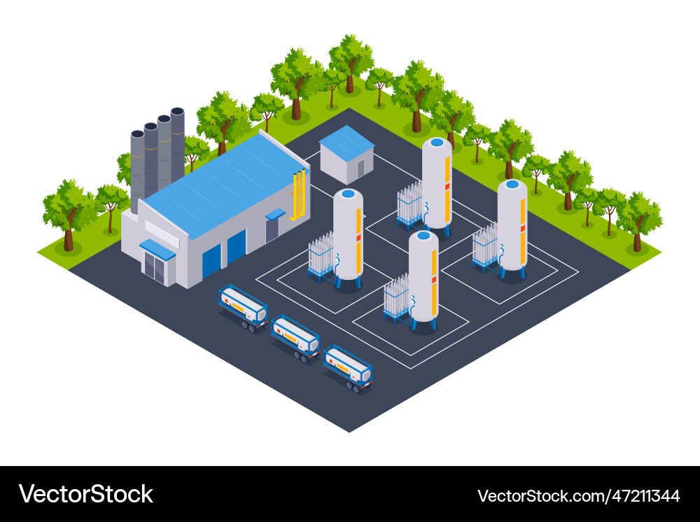 Gas storage farm composition Royalty Free Vector Image