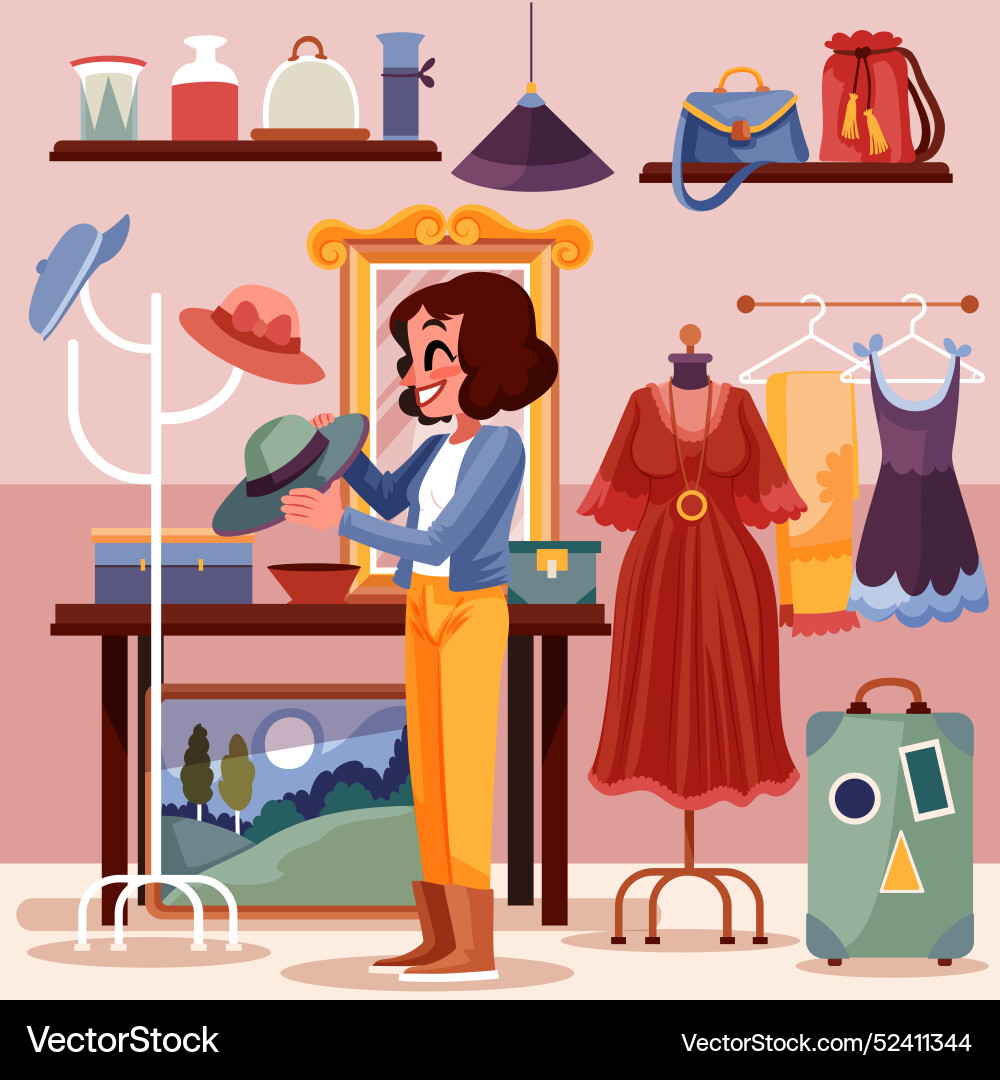 Hand drawn thrift store Royalty Free Vector Image