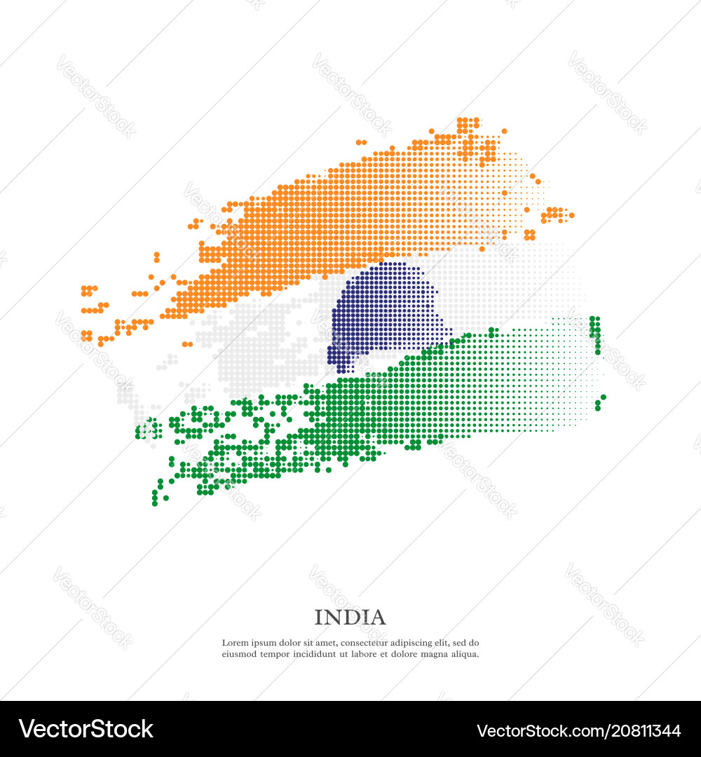 India republic flag with halftone effect grunge Vector Image