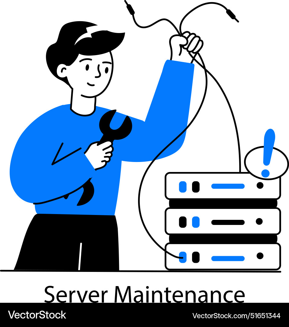 Server maintenance Royalty Free Vector Image - VectorStock