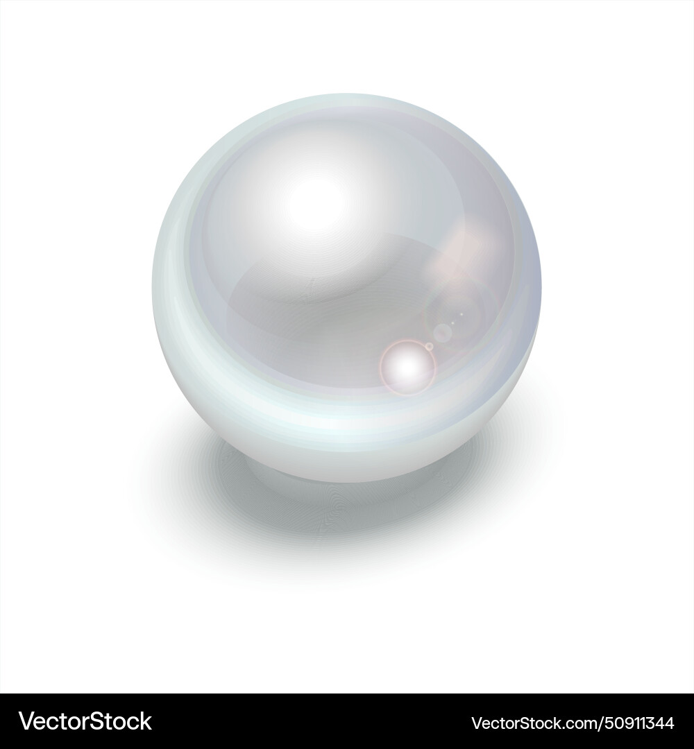 Single colorful white pearl Royalty Free Vector Image