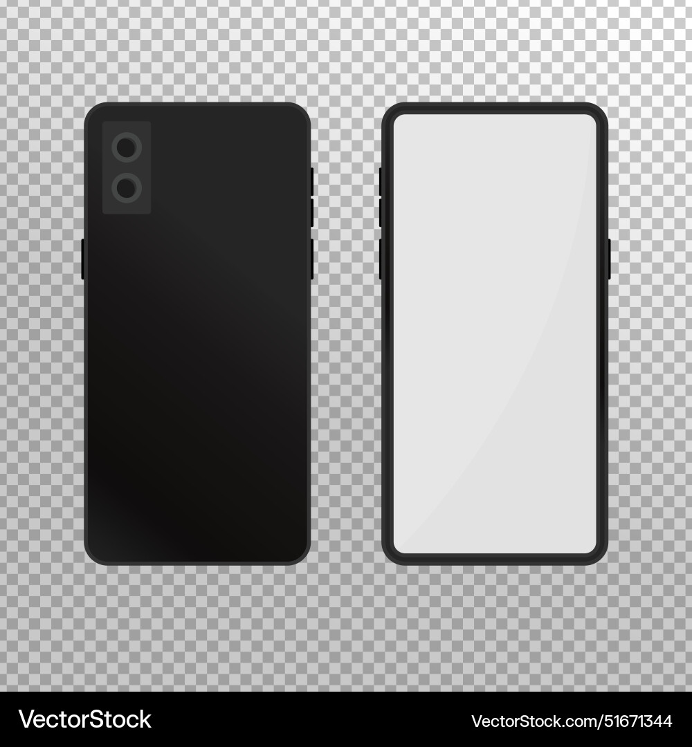 Smartphone mockup on transparent background front Vector Image