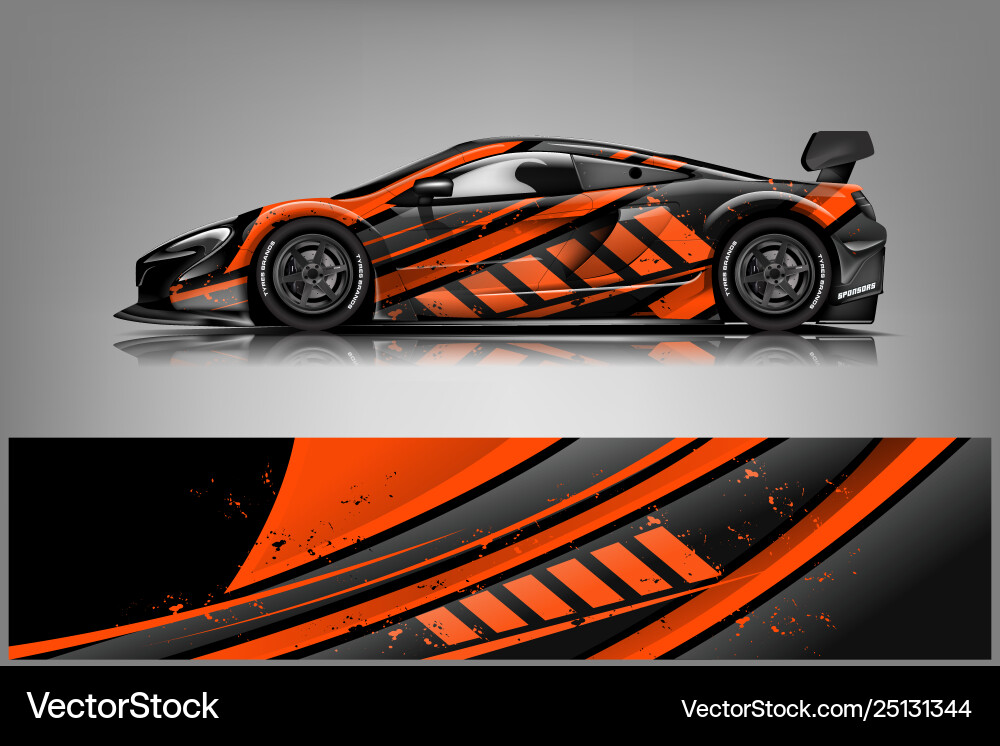 Sport car racing wrap design Royalty Free Vector Image
