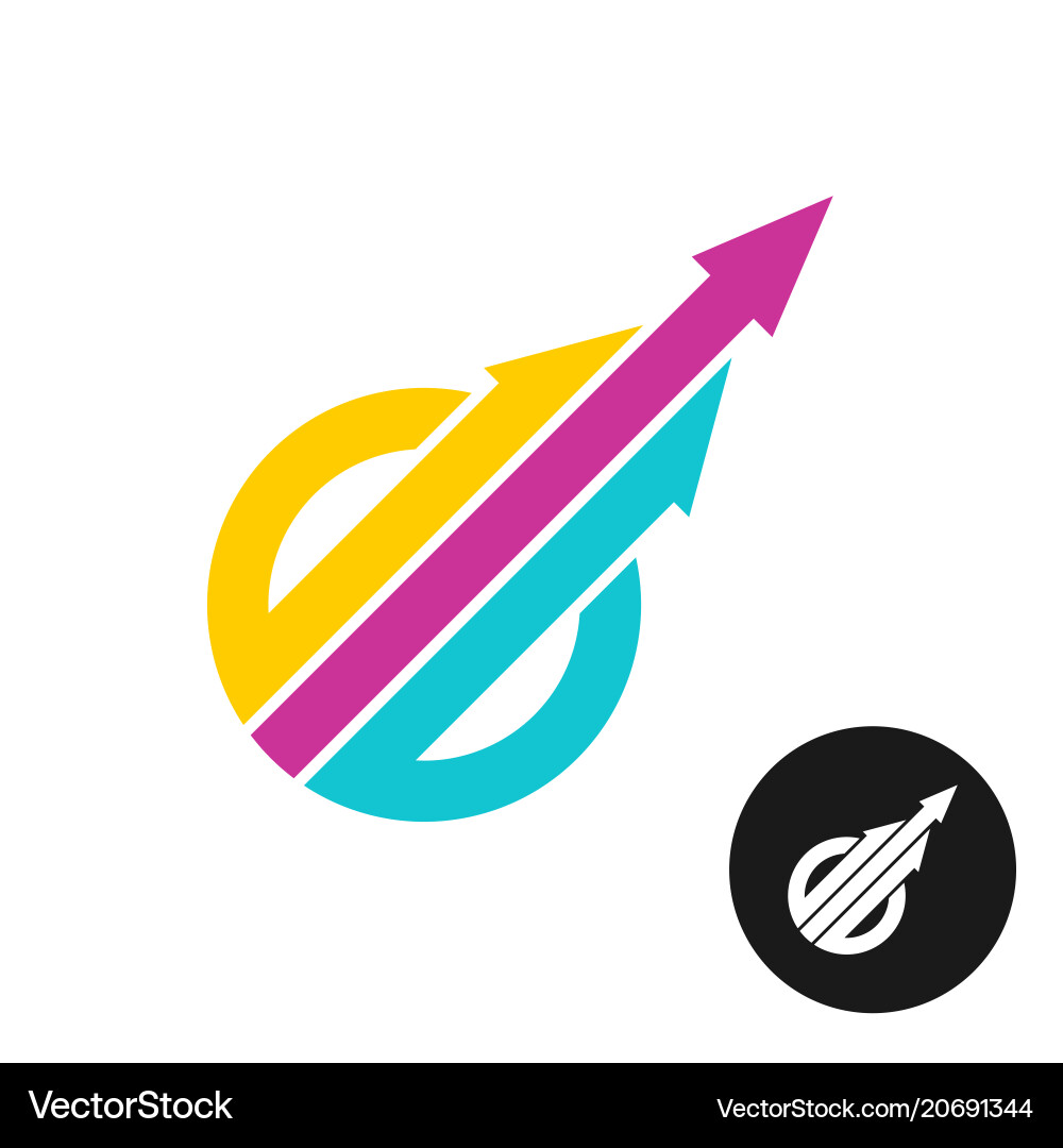 Upward Arrows in Circle – Growth Concept Vector Image