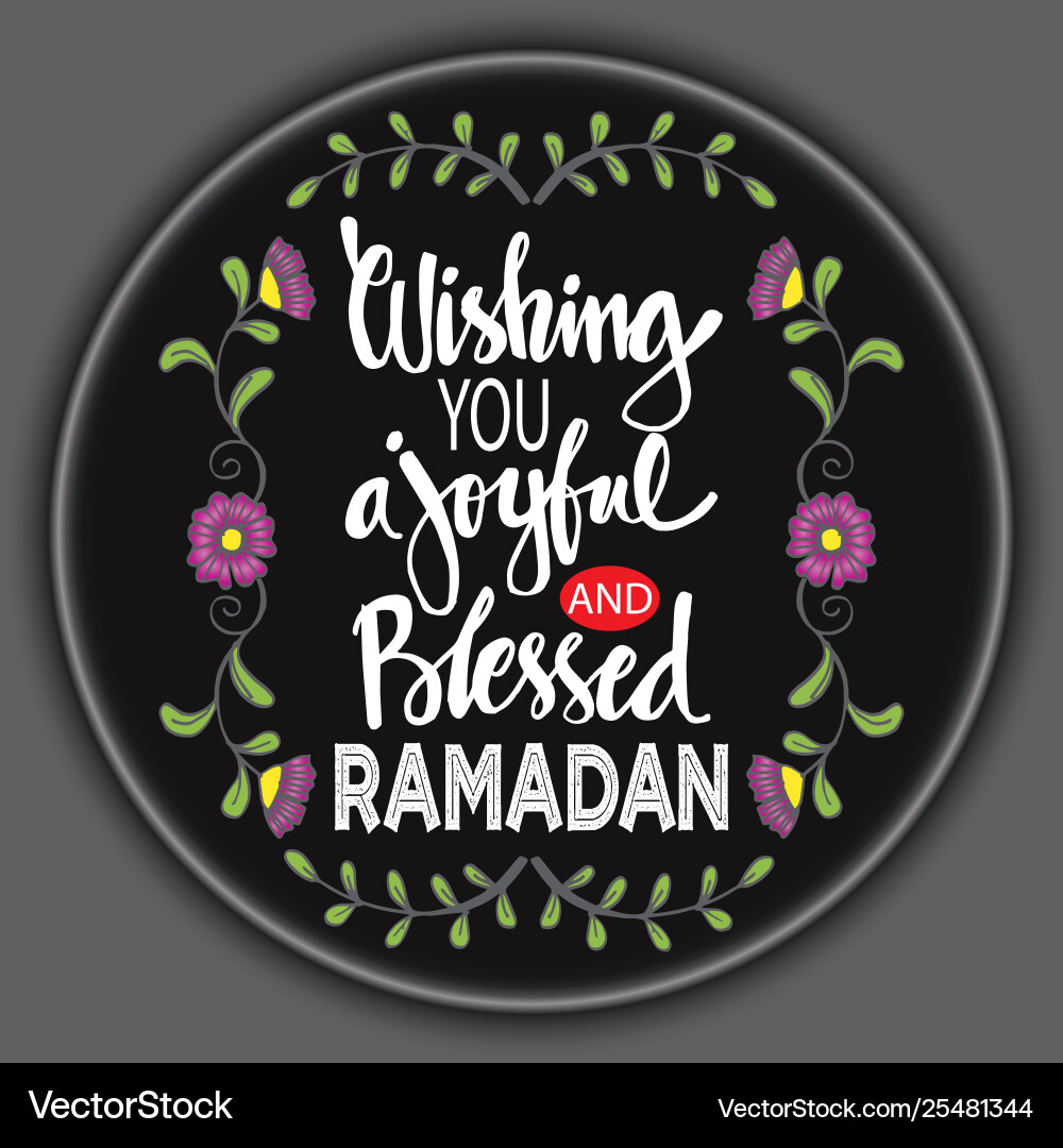 Wishing you a joyful and blessed ramadan Vector Image