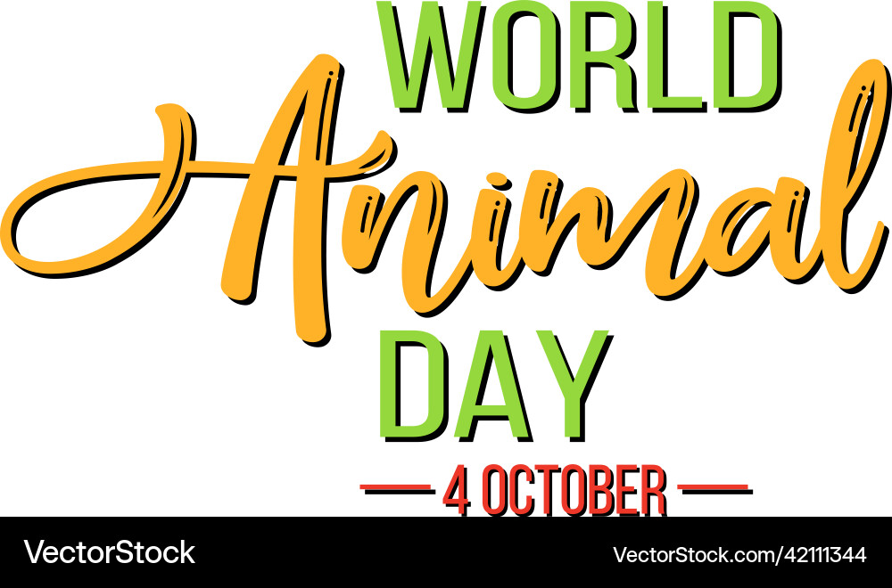 World animal day word banner Royalty Free Vector Image