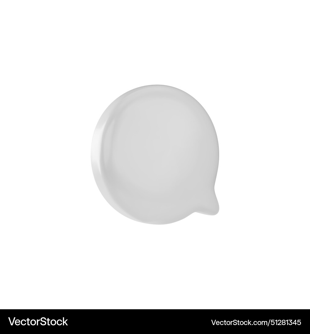 A white round message box 3d Royalty Free Vector Image