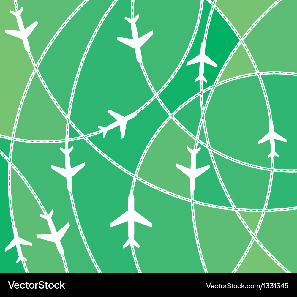 Airplane destination routes Royalty Free Vector Image