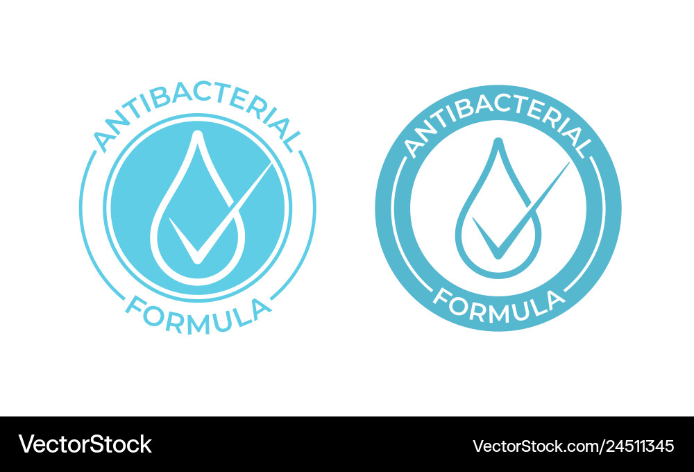 Antibacterial icon anti bacterial formula sign Vector Image