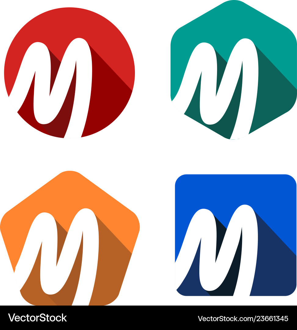 Creative handwritten white letter m inscribed Vector Image