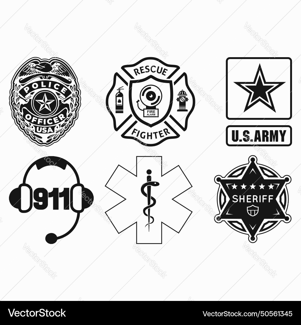 First Responder Hero Flag - EMS Police Fire Vector Image
