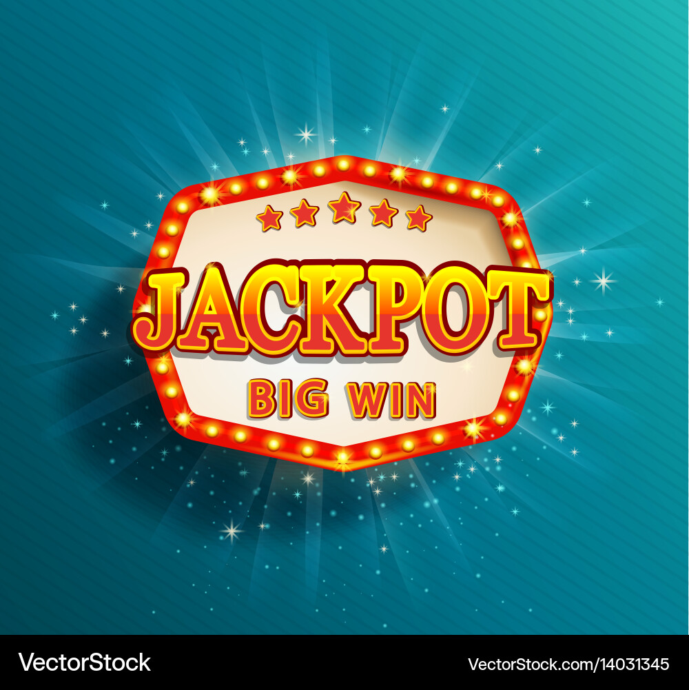 Jackpot lighting banner big win Royalty Free Vector Image