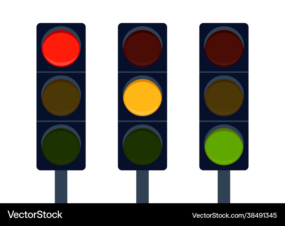 Signal traffic light on road change Royalty Free Vector