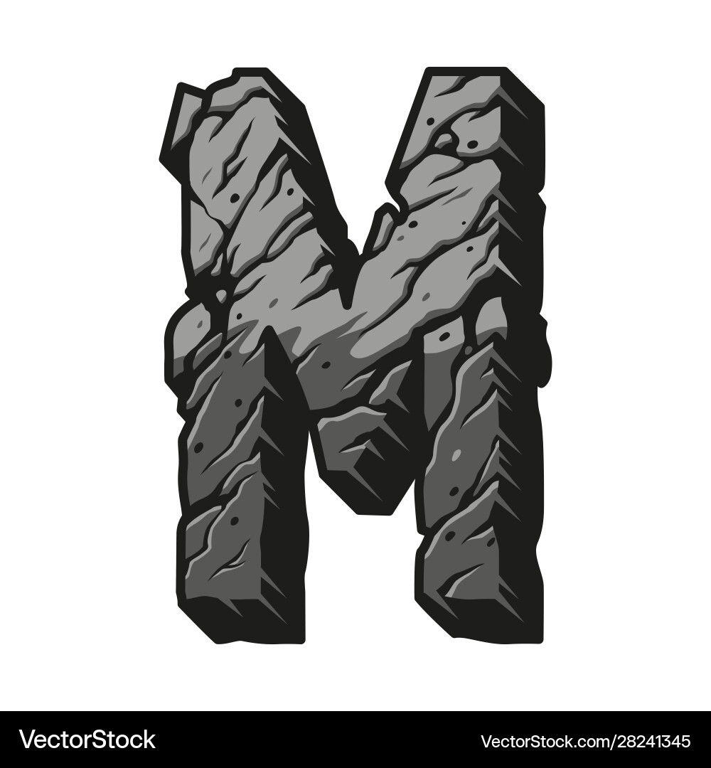 Vintage gray letter m concept Royalty Free Vector Image